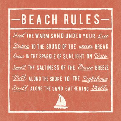 Beach Rules - Coral - Detail Giclee Print - The Vintage Collection ...