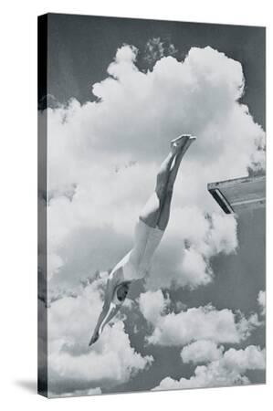 'Diving Girl' Stretched Canvas Print - The Vintage Collection | Art.com