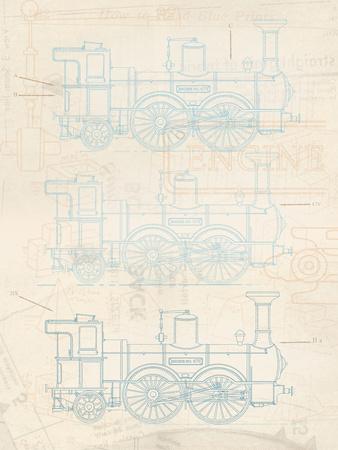Steam Engine Blueprint Giclee Print - The Vintage Collection | Art.com