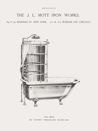 'Victorian Roll Rim Bath' Giclee Print - The Vintage Collection | Art.com