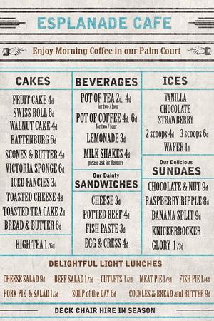 'Vintage Cafe Menu' Giclee Print - The Vintage Collection | Art.com