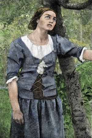 'The Young Joan of Arc (1412-1431) Hearing the Voices of Angels Asking ...
