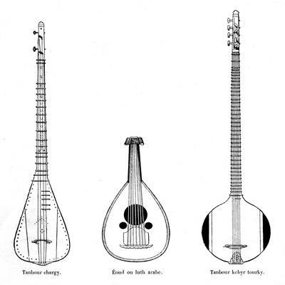 Three Asian Musical Instruments Art Print | Art.com