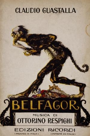 Title Page of Belfagor, 1923, Opera by Ottorino Respighi Giclee Print ...
