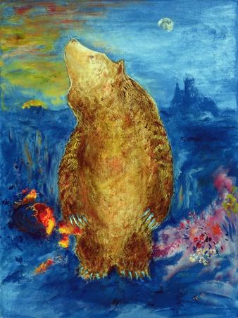 'Dancing Bear Blue, 1996 (Acrylic on Canvas)' Giclee Print - Tom Cook ...