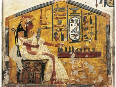 Tomb of Nefertari, Detail of Antechamber Frescoes, Queen Nefertari ...