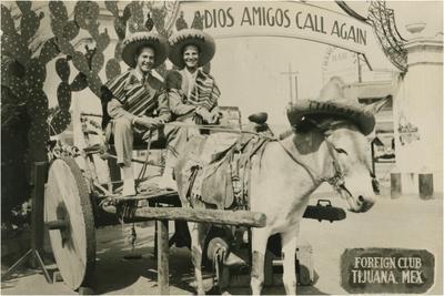 'Tourists on Tijuana Burro Cart, Mexico' Art Print | Art.com