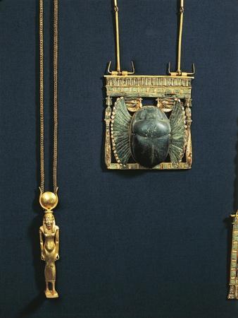 'Treasure of Tanis, Gold Pendant with Isis and Scarab Breastplate ...
