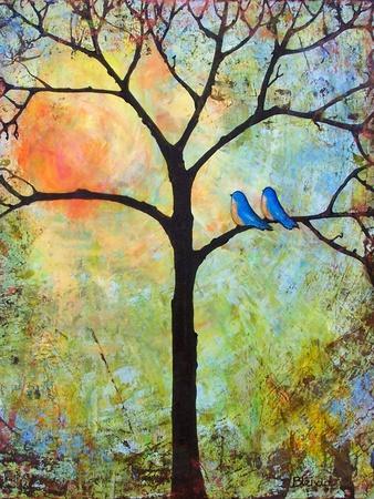 'Tree Print Art Birds Sunshine Bluebirds' Art Print - Blenda Tyvoll ...