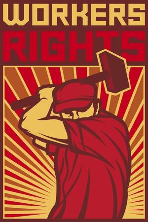 'Workers Rights Poster' Art Print - tribaliumbs | Art.com