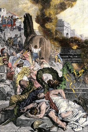 'Trojan War. Trojan Horse Delivered by the Greek Army in the Trojan ...