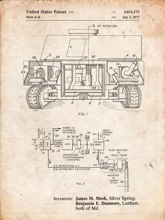 'Turret Drive System Patent' Art Print - Cole Borders | Art.com