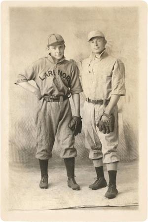 'Two Early Baseball Players' Art Print | Art.com