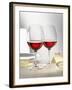 'Two Glasses of Red Wine on Festive Table' Photographic Print ...