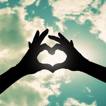 'Two Hands Making a Heart Shape in the Sky Cross Processed ...