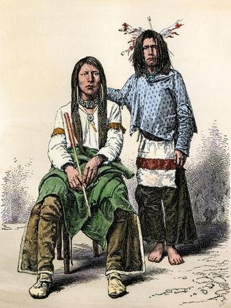 'Two Indians of the Snake Tribe in Oregon (Usa), circa 1800 - Snake ...