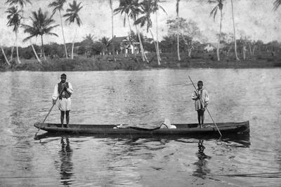 'Two Seminole Indians Pole a Canoe on the Miami River, C.1895 ...