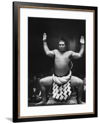 Grand Champion Sumo Wrestler, Taiho Performing Ring Ceremony Before ...