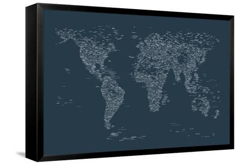 World Map of Cities Stretched Canvas Print by Michael Tompsett | Art.com
