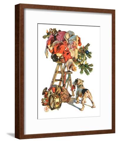 "Santa Up a Ladder,"December 20, 1930 Giclee Print by Joseph Christian ...