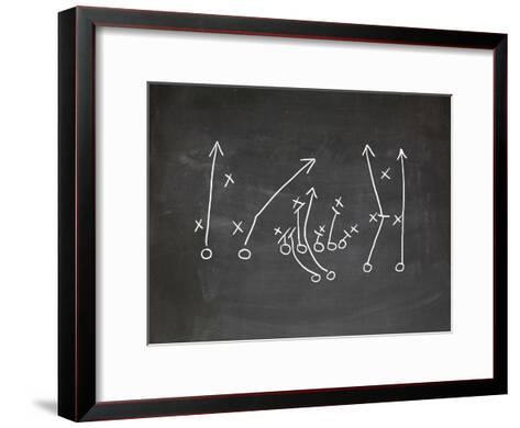 Football Play Strategy Drawn Out On A Chalk Board Art Print by ...