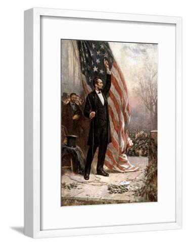 American Civil War Painting of President Abraham Lincoln Holding the ...