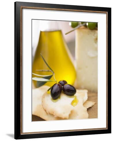Black Olives, Crackers, Olive Oil and Parmesan Photographic Print by ...