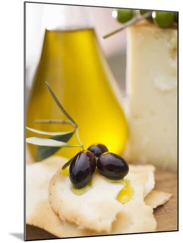 Black Olives, Crackers, Olive Oil and Parmesan Photographic Print by ...