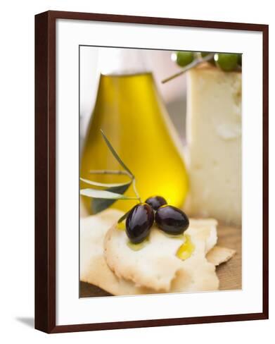 Black Olives, Crackers, Olive Oil and Parmesan Photographic Print by ...