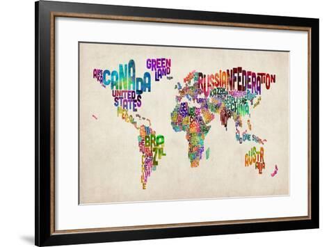Typographic Text World Map Art Print by Michael Tompsett | Art.com