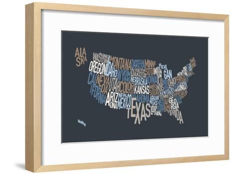 United States Text Map Art Print by Michael Tompsett | Art.com