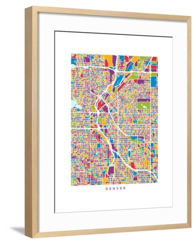 Denver Colorado City Street Map Art Print by Michael Tompsett | Art.com