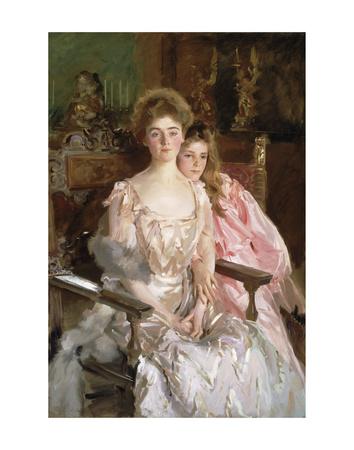 Mrs. Fiske Warren (Gretchen Osgood) and Her Daughter Rachel, 1903 Art ...