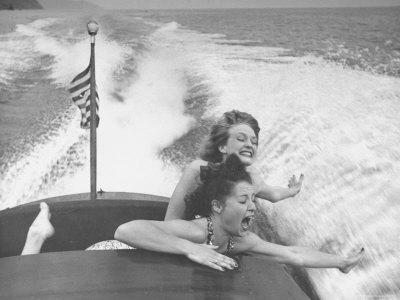 'Betty Brooks and Patti McCarty Motor Boating at Catalina Island ...