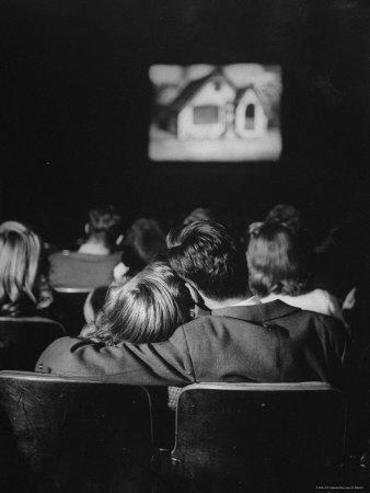 'Teenage Couple Necking in a Movie Theater' Photographic Print - Nina ...
