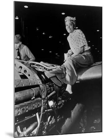 African American Female Riveter Illustrating "Rosie the Riveter", at ...