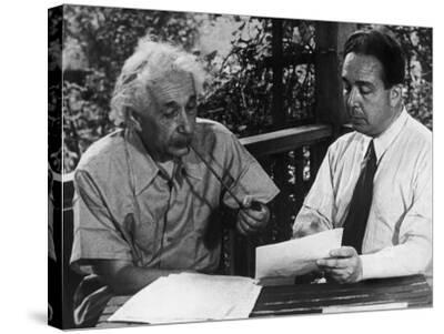 Albert Einstein, Leo Szilard Reenacting Signing Letter to Pres ...
