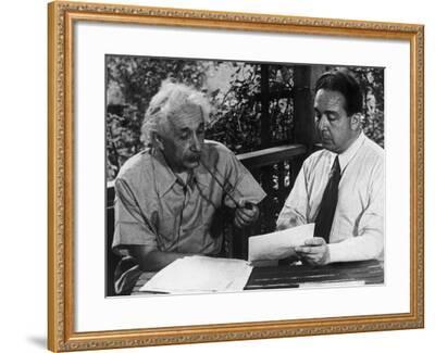 Albert Einstein, Leo Szilard Reenacting Signing Letter to Pres ...