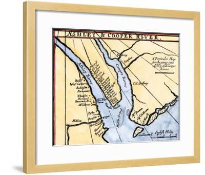 Colonial Map of the Ashley and Cooper Rivers, Site of Charleston, South ...