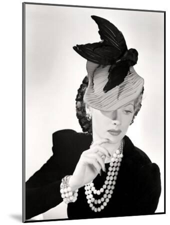 Lucille Ball Models a Unique Hat for a Publicity Still, 1940's Photo by ...