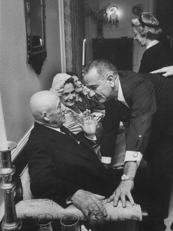 'House Speaker Sam Rayburn Talking with Senate Leader Lyndon Johnson ...