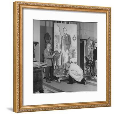 Artists Malvin Albright and Ivan Albright, Working on their Portrait of ...