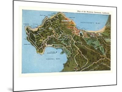 Map of Monterey Peninsula, California Art Print by | Art.com