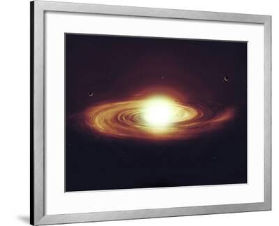 Implosion of a Sun with Visible Solar System and Planets Photographic ...