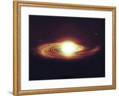 Implosion of a Sun with Visible Solar System and Planets Photographic ...