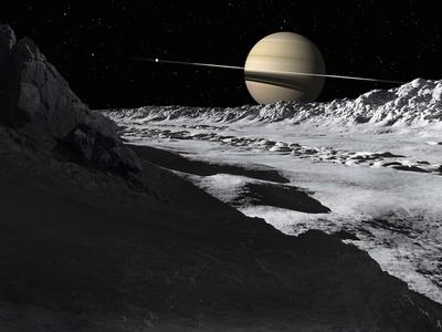 'Saturn's Moon, Tethys, Is Split by an Enormous Valley Called Ithaca ...