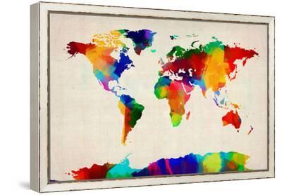 Map of the World Map Stretched Canvas Print by Michael Tompsett | Art.com