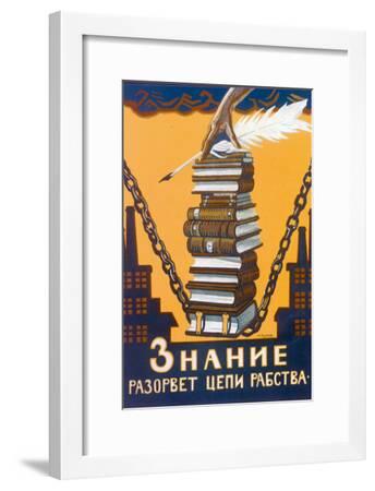 Knowledge Will Break the Chains of Slavery, Poster, 1920 Giclee Print ...