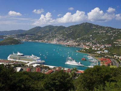 'Charlotte Amalie and Cruise Ship Dock of Havensight, St. Thomas, U.S ...