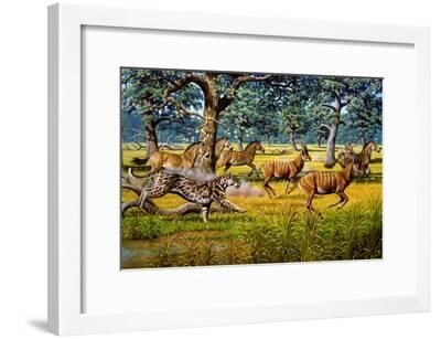 Sabre-toothed Cat Chasing Prey Photographic Print by Mauricio Anton ...